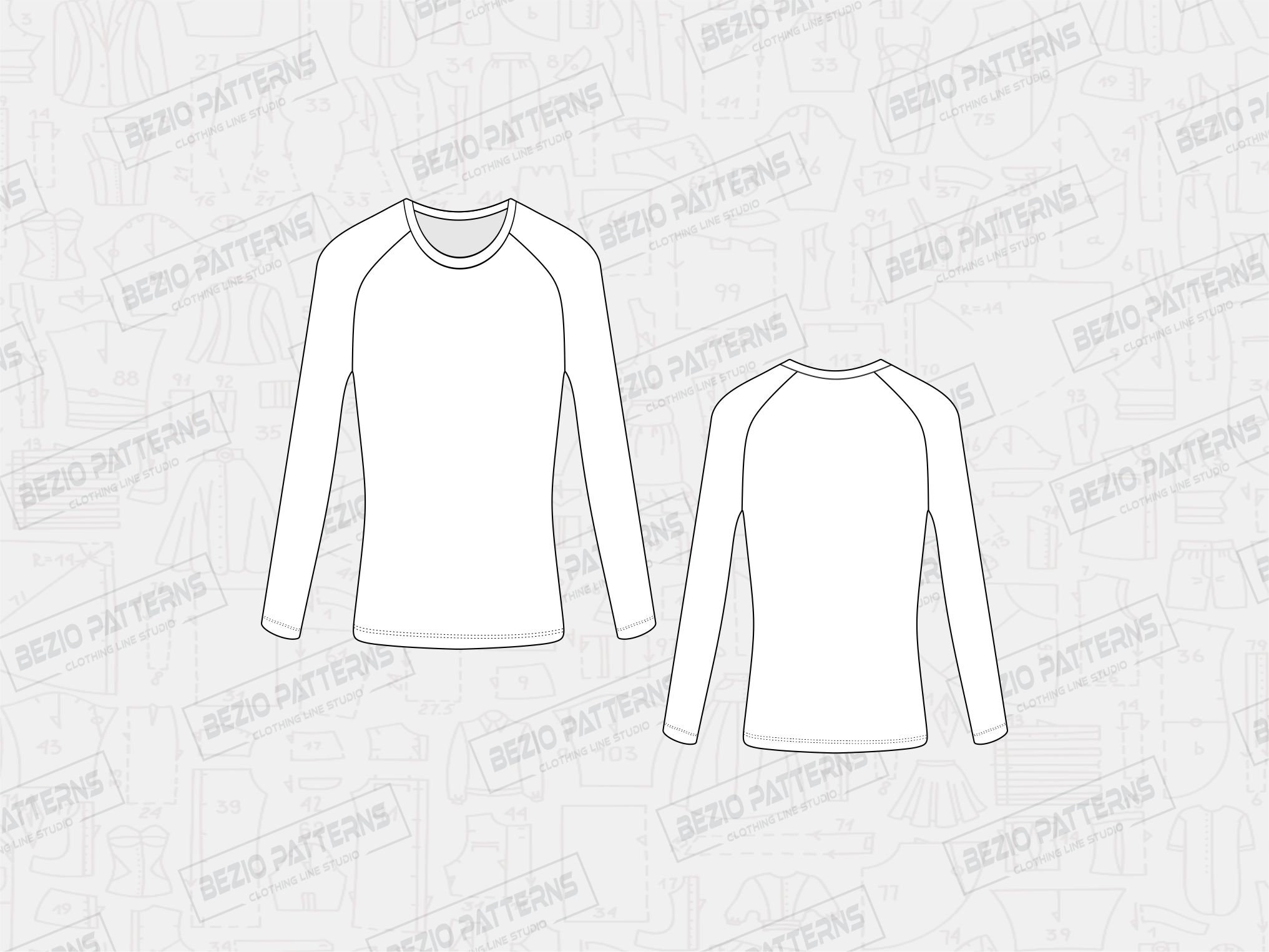 Long Sleeve Women Sewing Pattern / Templates PDF Sewing - Etsy