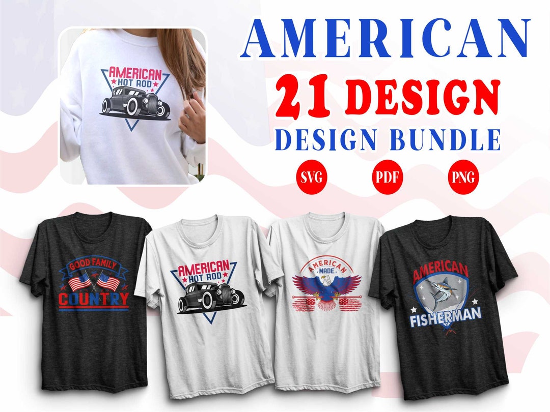 American Bundle Design | 21 Design Bundle Sublimation Cricut, SVG, PDF ...