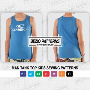 Tank Top Boys Youth Sewing Pattern / Templates, PDF Sewing Pattern ...