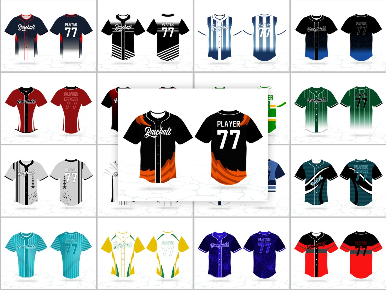 Baseball Jersey Sublimation Design Bundle | Baseball Jersey Designs ...