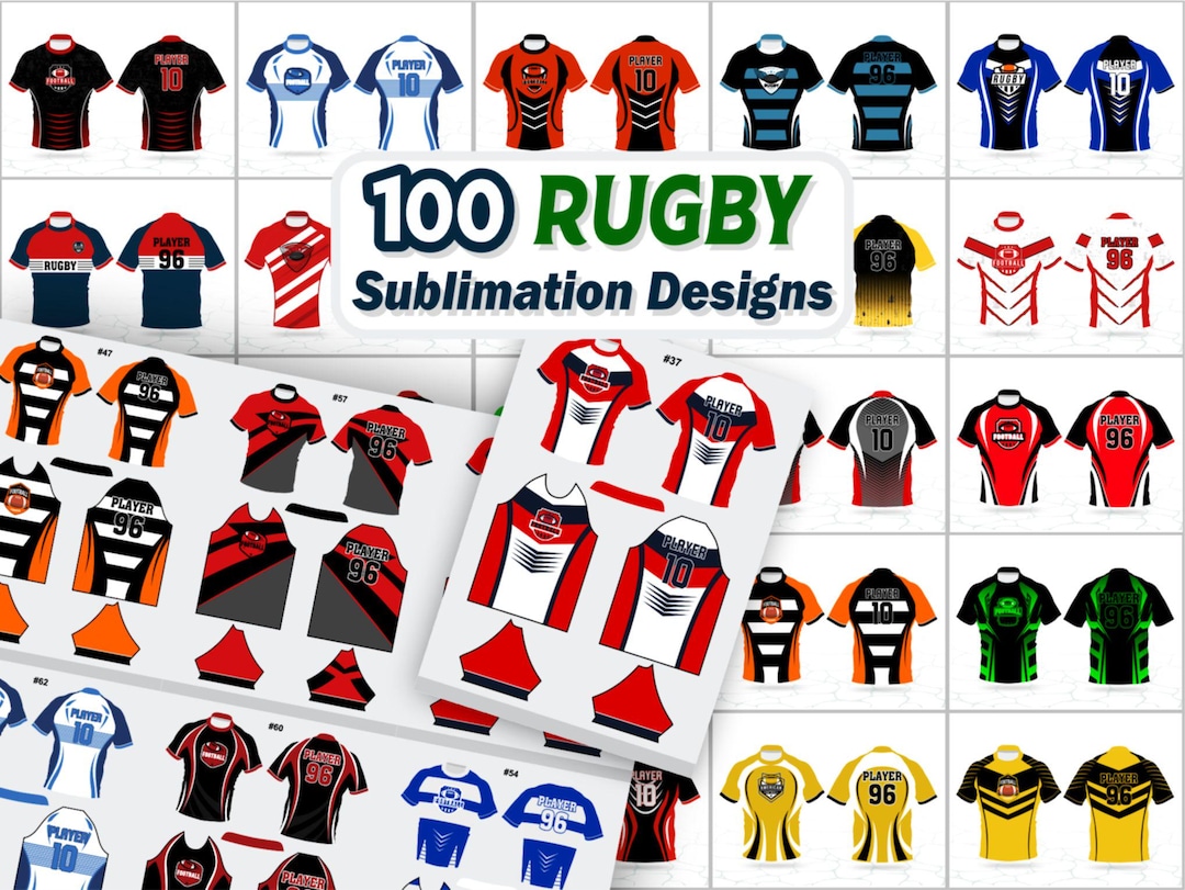 Rugby Jersey Sublimation Design Bundle | Rugby Jersey Designs | Vector ...