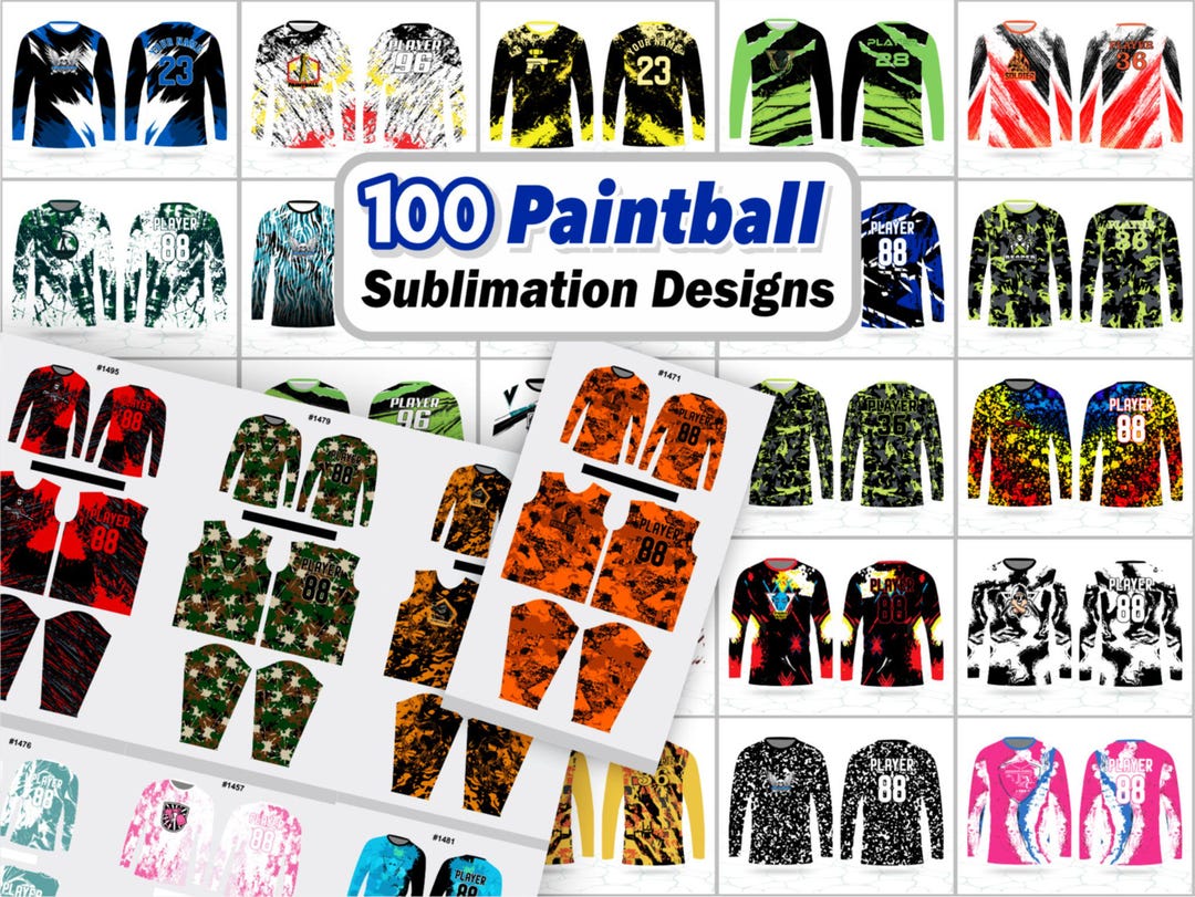 Paintball Jersey Sublimation Design Bundle | Paintball Jersey Designs ...