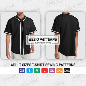Baseball Jersey Full Button Men Sewing Pdf Pattern,pdf Sewing Pattern ...