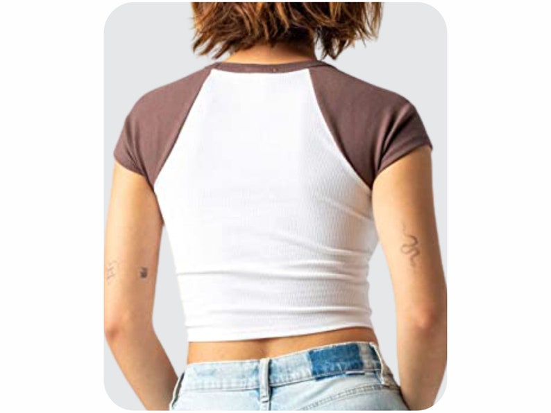 Crop Top Raglan Short Sleeve Sewing Pattern / Templates PDF | Etsy