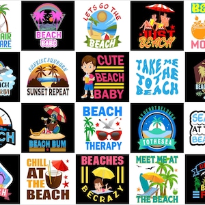 Beach Bundle Design 21 Design Bundle Sublimation Cricut - Etsy