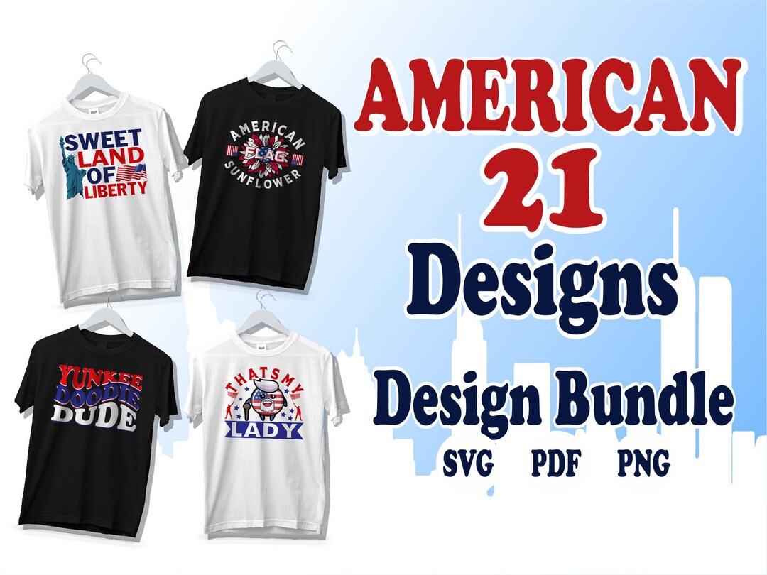 America Bundle Design | 21 Design Bundle Sublimation Cricut, SVG, PDF ...