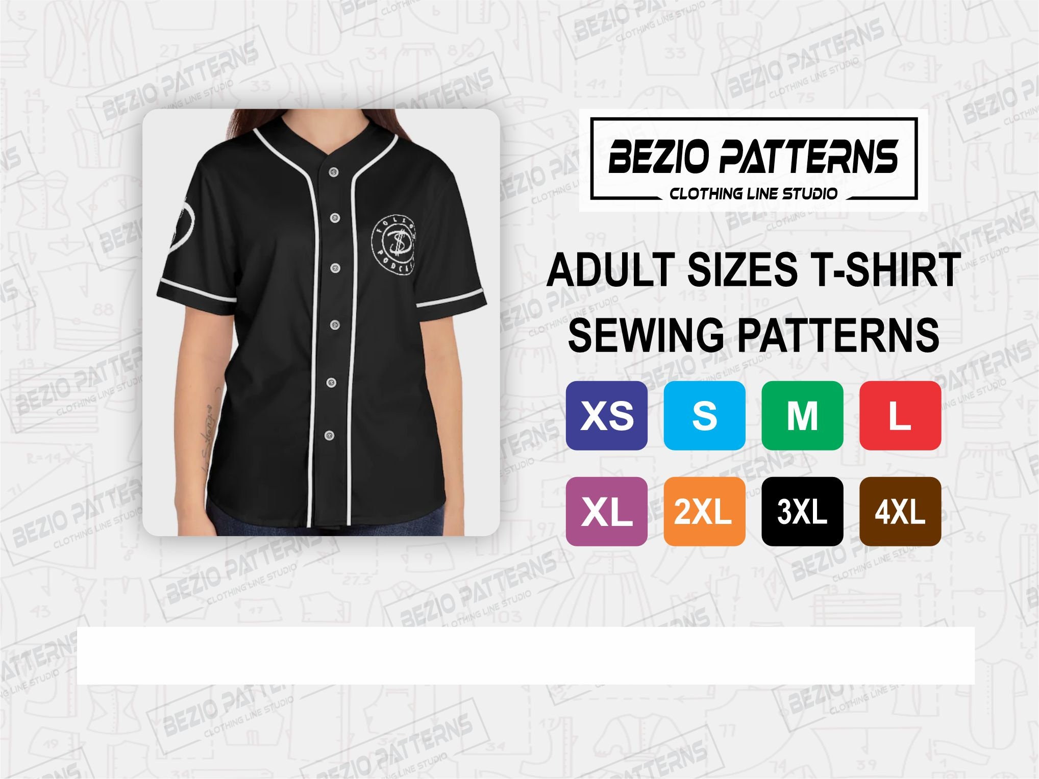 Women Baseball Jersey Full Button Sewing Pdf Pattern,pdf Sewing Pattern ...