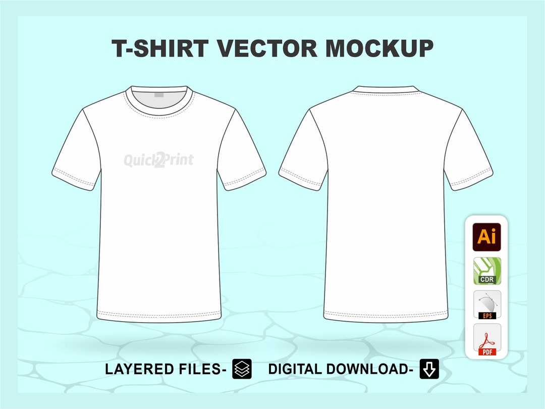T Shirt Men Mockup Template for Design, T Shirt Layered Illustrator ...