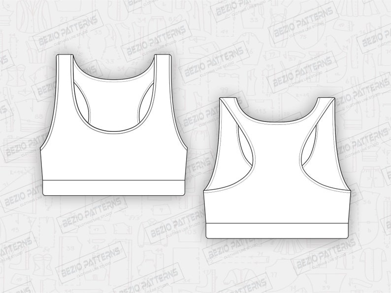 Sports Bra Racerback Sewing Pattern / Templates PDF Sewing - Etsy