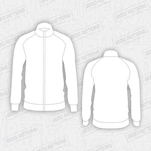 Zip up Track Jacket Raglan Sleeves Men Sewing Pdf Pattern,pdf Sewing ...