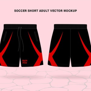 Soccer Short Mockup Template for Design, Layered Illustrator Vector ...