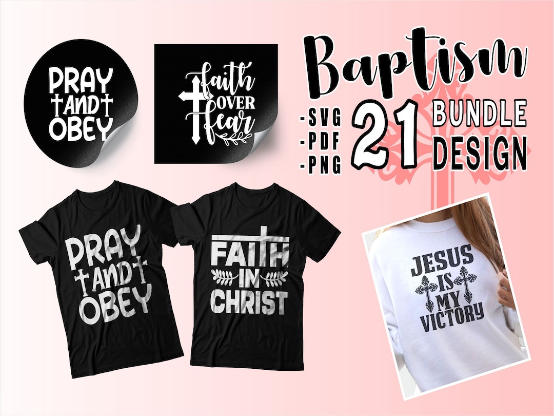 Baptism Bundle Design | 21 Design Bundle Sublimation Cricut, SVG, PDF ...
