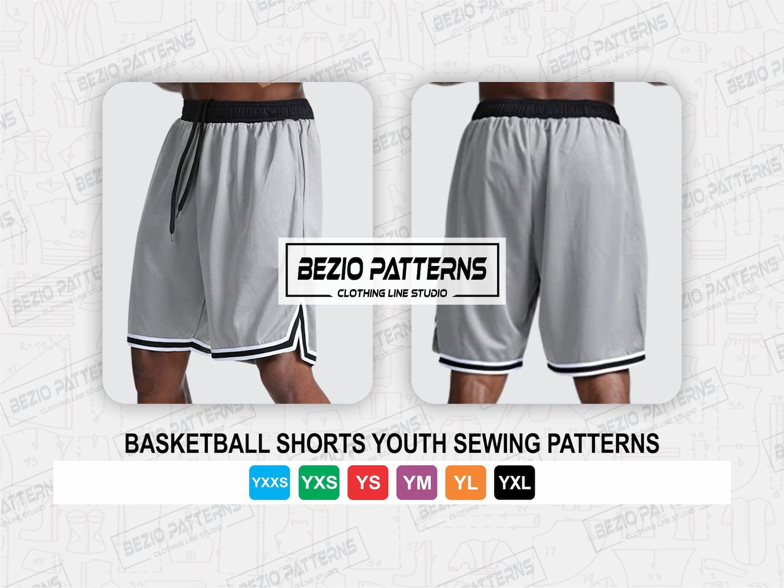 Basketball Shorts Youth Sewing Pdf Pattern/templates,pdf Sewing Pattern ...
