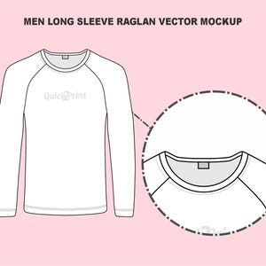 Men Long Sleeve Raglan Shirt Mockup Template, Layered Illustrator ...