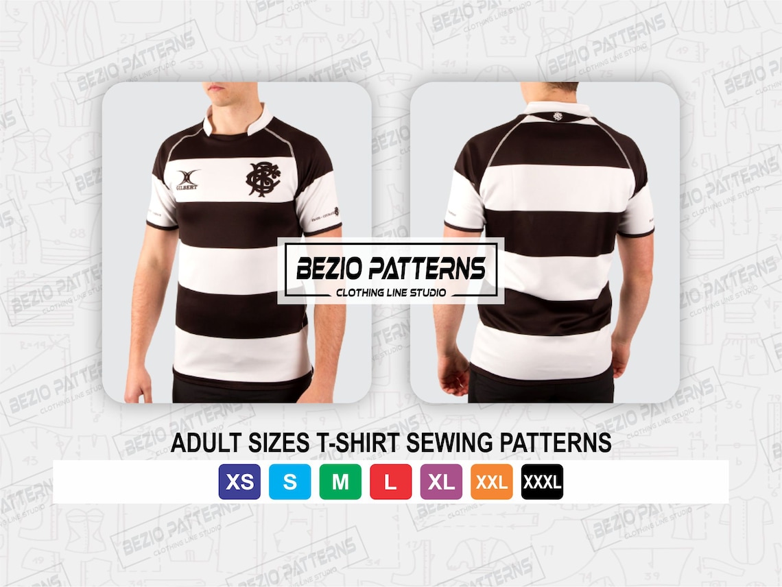 Rugby Jersey Men Sewing Pdf Pattern,pdf Sewing Pattern,digital Pattern ...