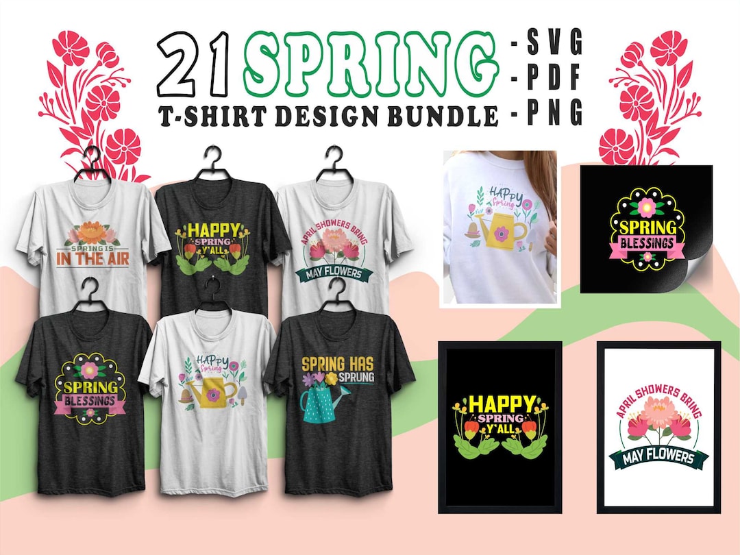 Spring Bundle Design | 21 Design Bundle Sublimation Cricut, SVG, PDF ...
