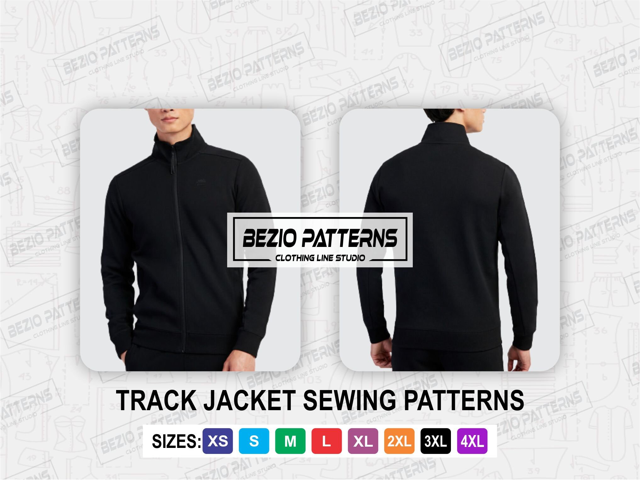 Zip up Track Jacket Men Sewing Pdf Pattern/templatespdf | Etsy