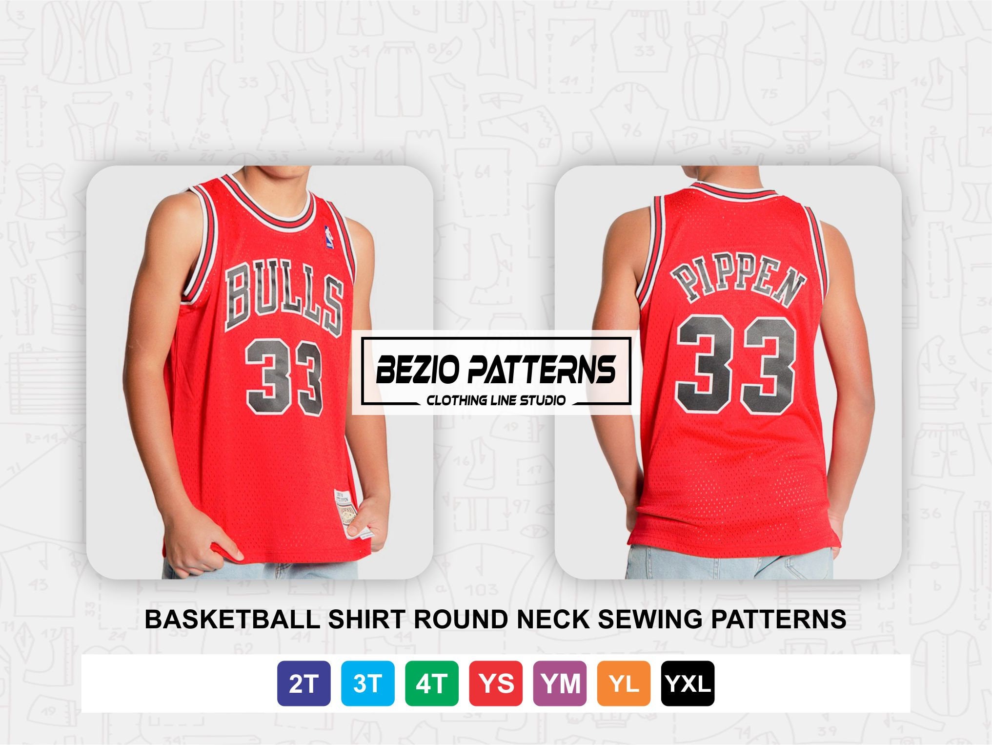 Basketball Jersey Youth Round Neck Sewing PDF Pattern,pdf Digital ...