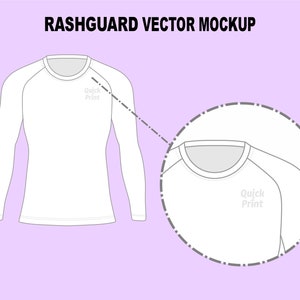 Rashguard Mockup Template for Design, Layered Illustrator Vector Mockup ...