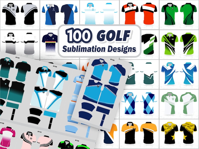 Golf Polo Sublimation Design Bundle | Golf Jersey Designs | Vector ...