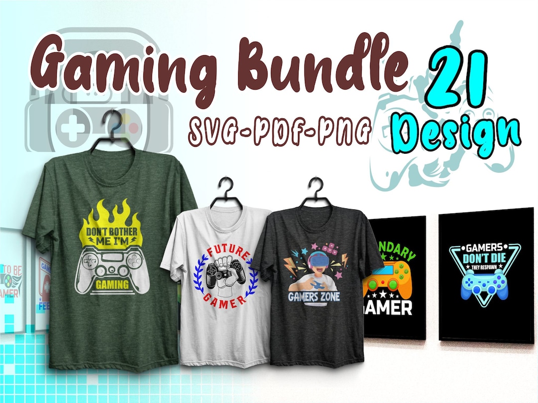 Gaming Bundle Design | 21 Design Bundle Sublimation Cricut, SVG, PDF ...