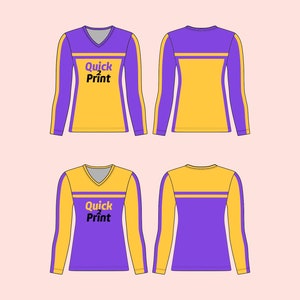 Women Long Sleeve V-neck Shirt Mockup Template, Layered Illustrator ...