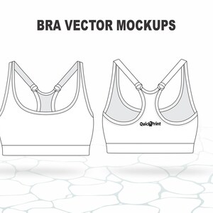 Bra Mockup Template for Design, Layered Illustrator Vector Mockup for ...