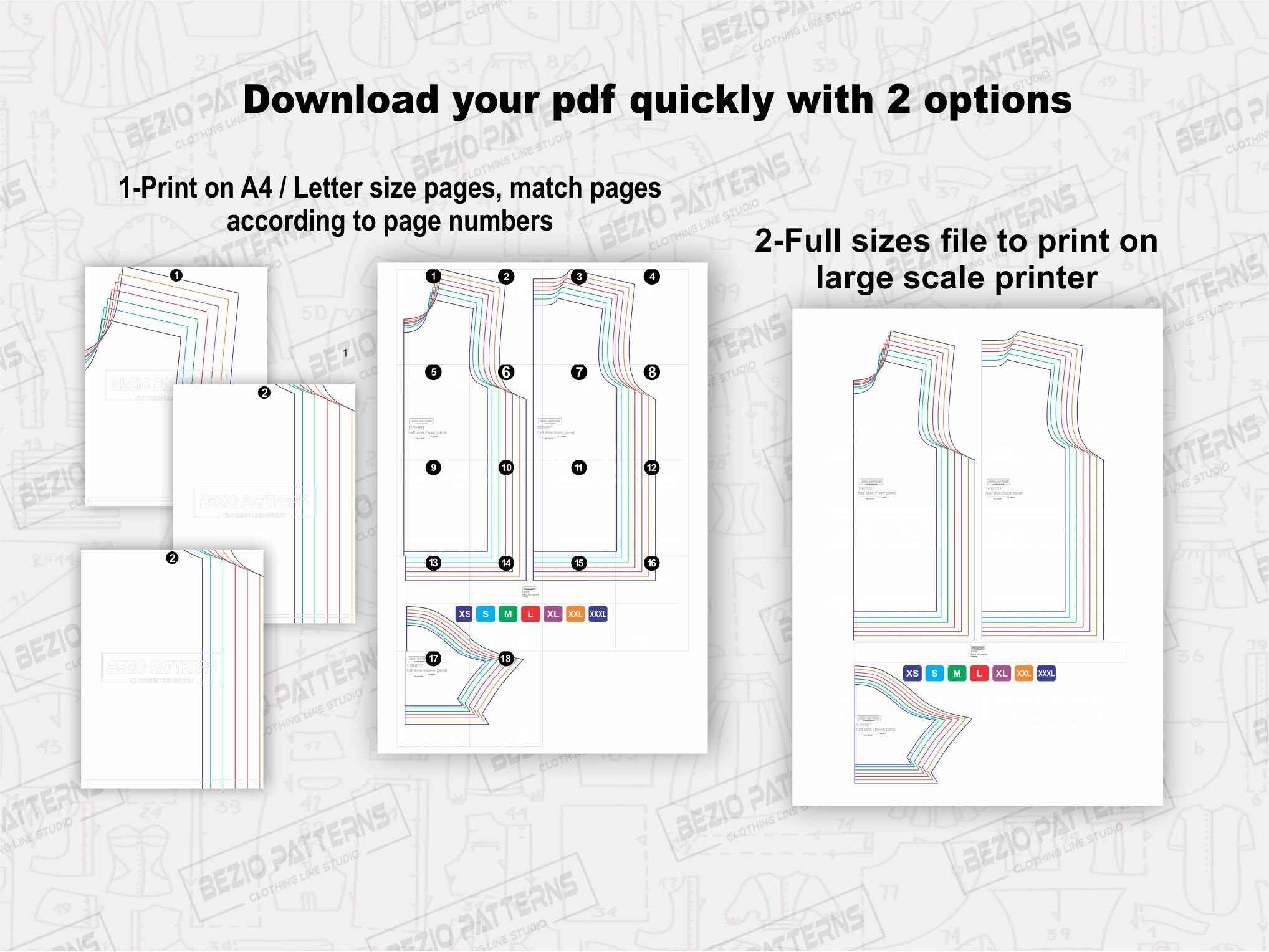 Bra Lowerback Sewing Pattern / Templates, PDF Sewing Pattern, Digital ...