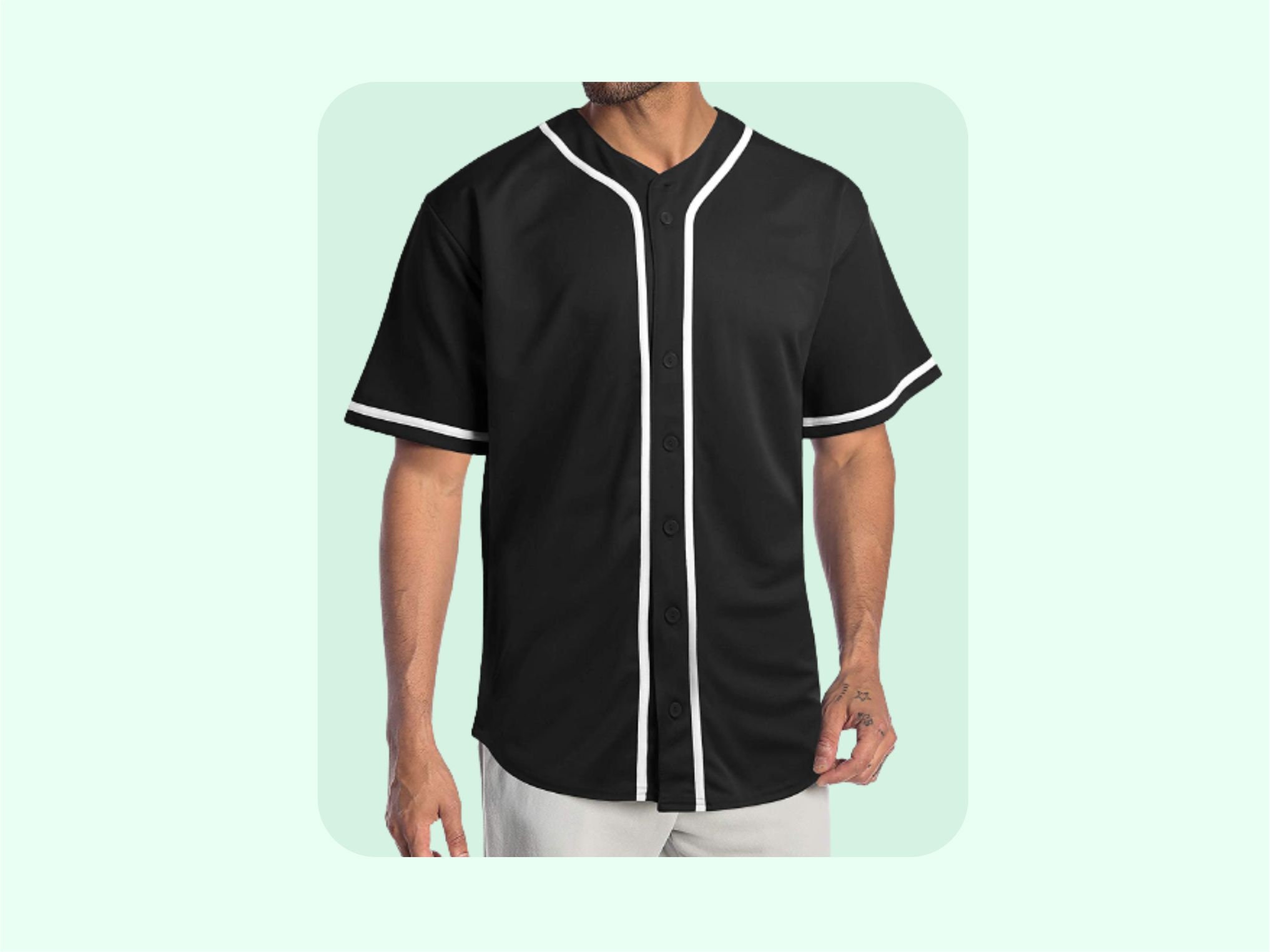 Baseball Jersey Full Button Mockup Template, Layered Illustrator Vector ...