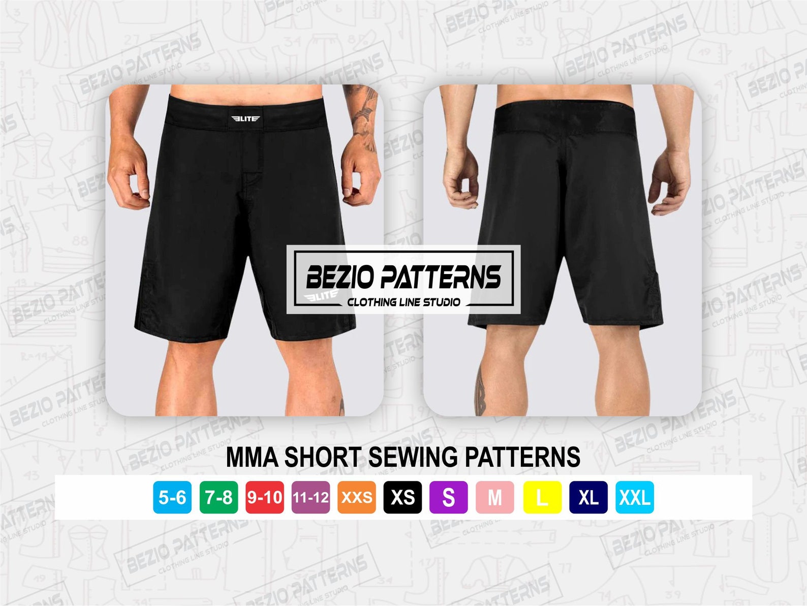 MMA Wrestling Short Men Sewing Pdf Pattern/templates,pdf Sewing Pattern ...
