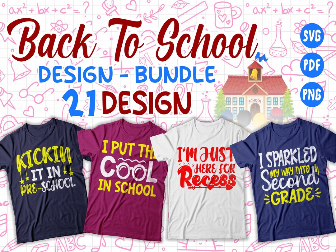 Back to School Bundle Design | 21 Design Bundle Sublimation Cricut, SVG ...