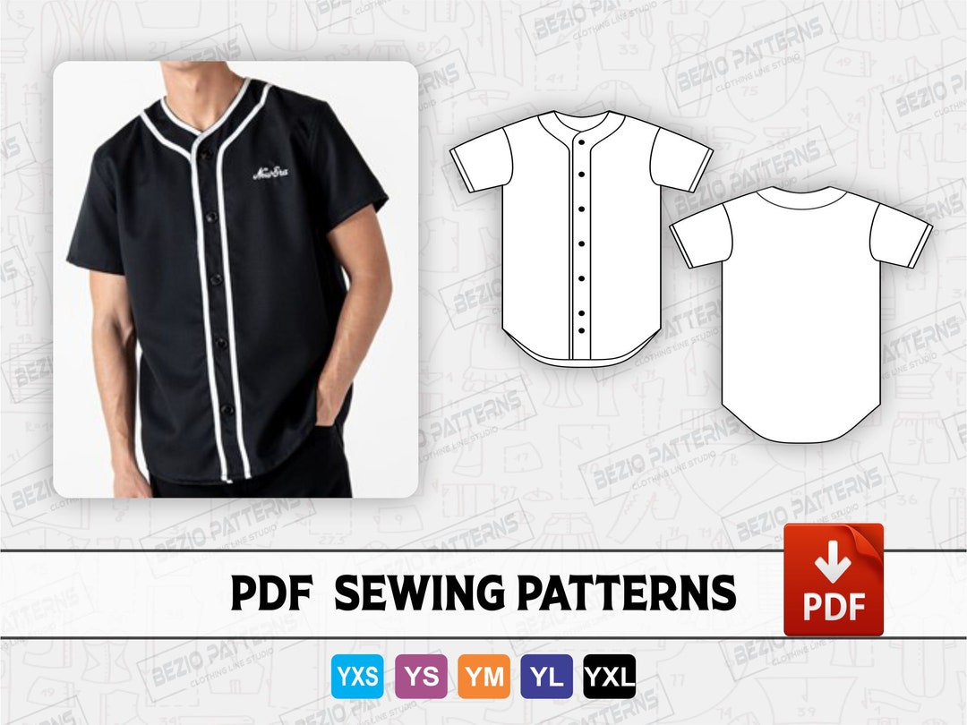 Baseball Jersey Youth Kids Sewing Pattern, Youth Baseball Jersey Pdf ...
