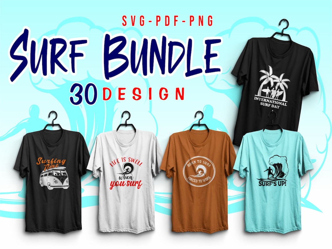 Surf Bundle Design | 30 Design Bundle Sublimation, Silhouette, SVG, PDF ...