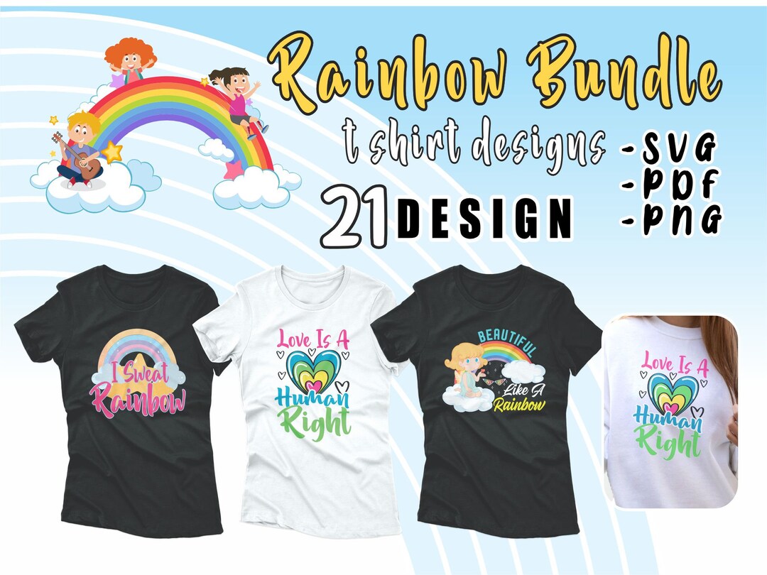 Rainbow Bundle Design | 21 Design Bundle Sublimation Cricut, SVG, PDF ...