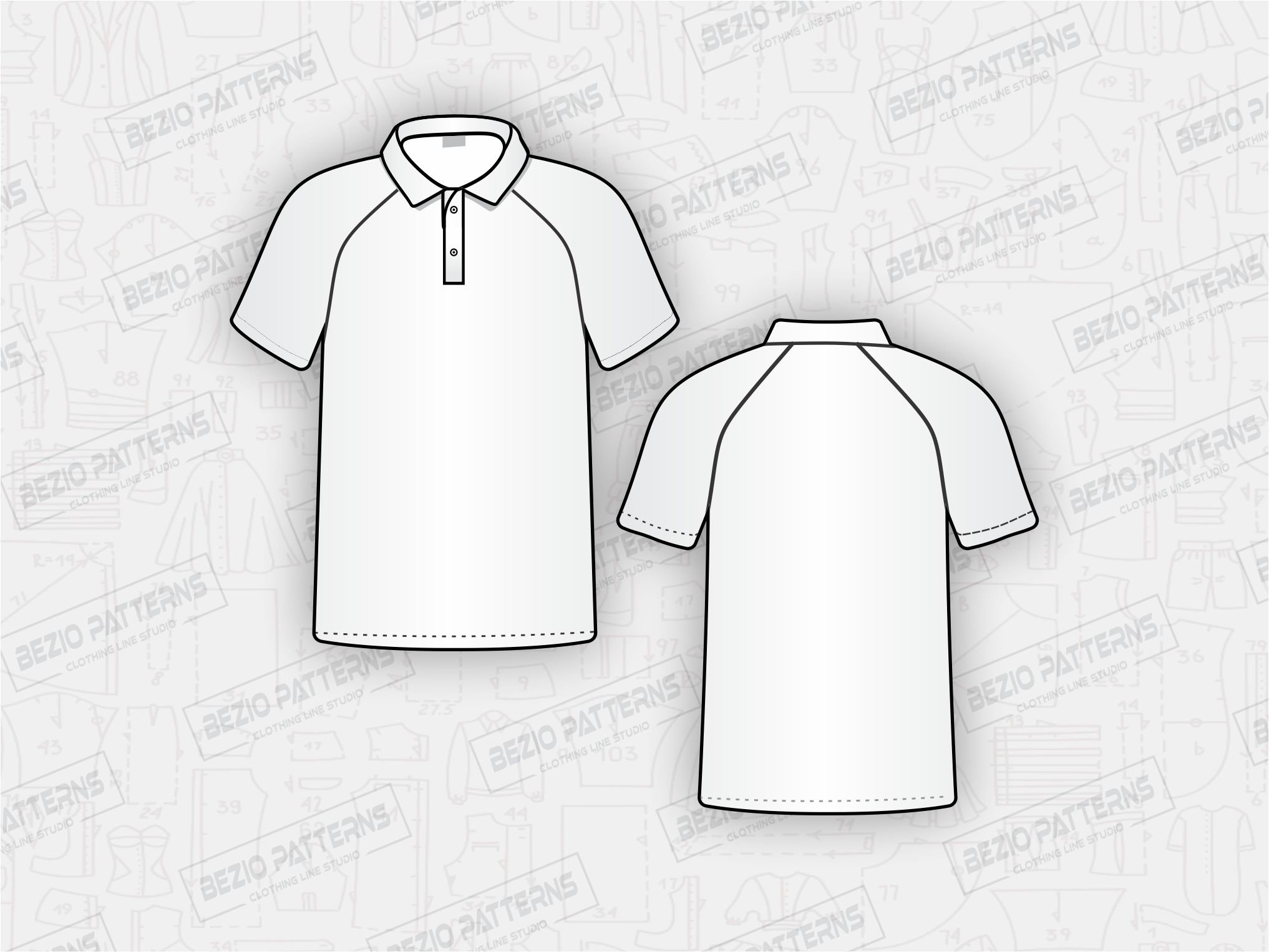 Polo Shirt Men Raglan Sleeves Pattern / Templates,pdf Sewing Digital ...