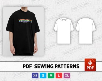 Oversize T-shirt PDF Sewing Pattern Sizes: XS-XXXL - Etsy