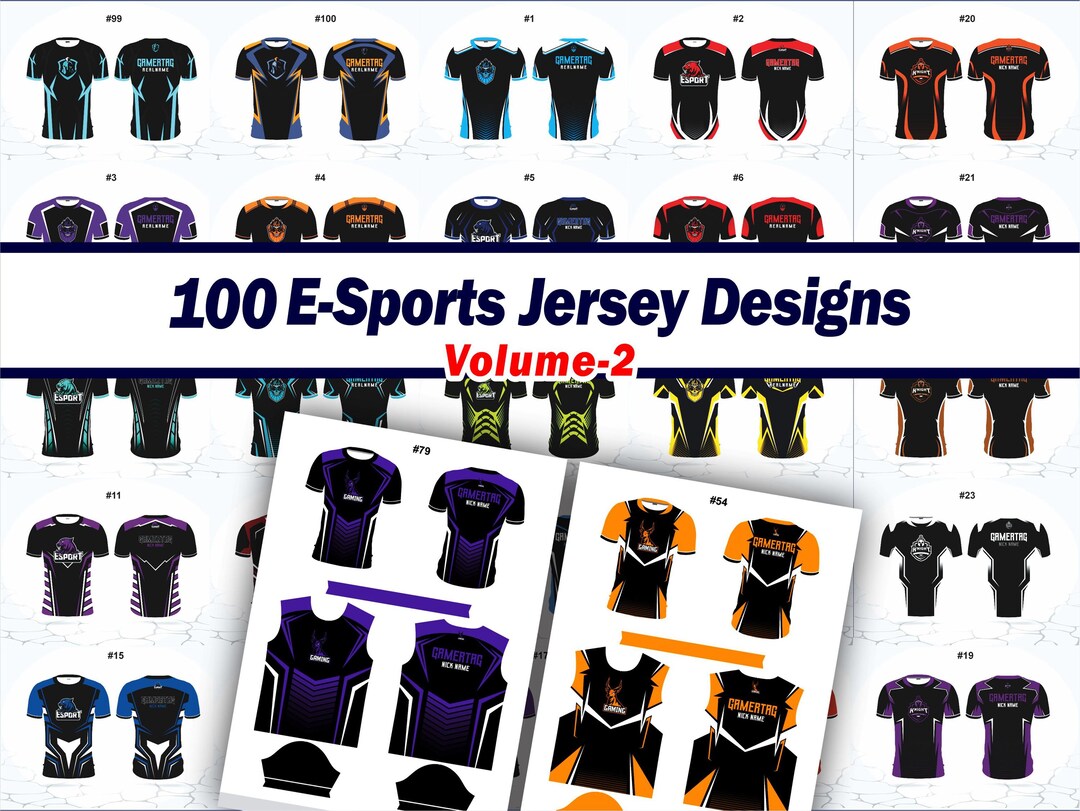 Esports Sublimation Jersey Design Bundle Valume-2 | Esport Jersey ...