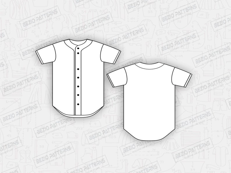 Baseball Jersey Full Button Men Sewing Pdf Pattern,pdf Sewing Pattern ...