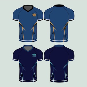 Rugby Jersey Raglan Mockup Template, Layered Illustrator Vector Mockup ...