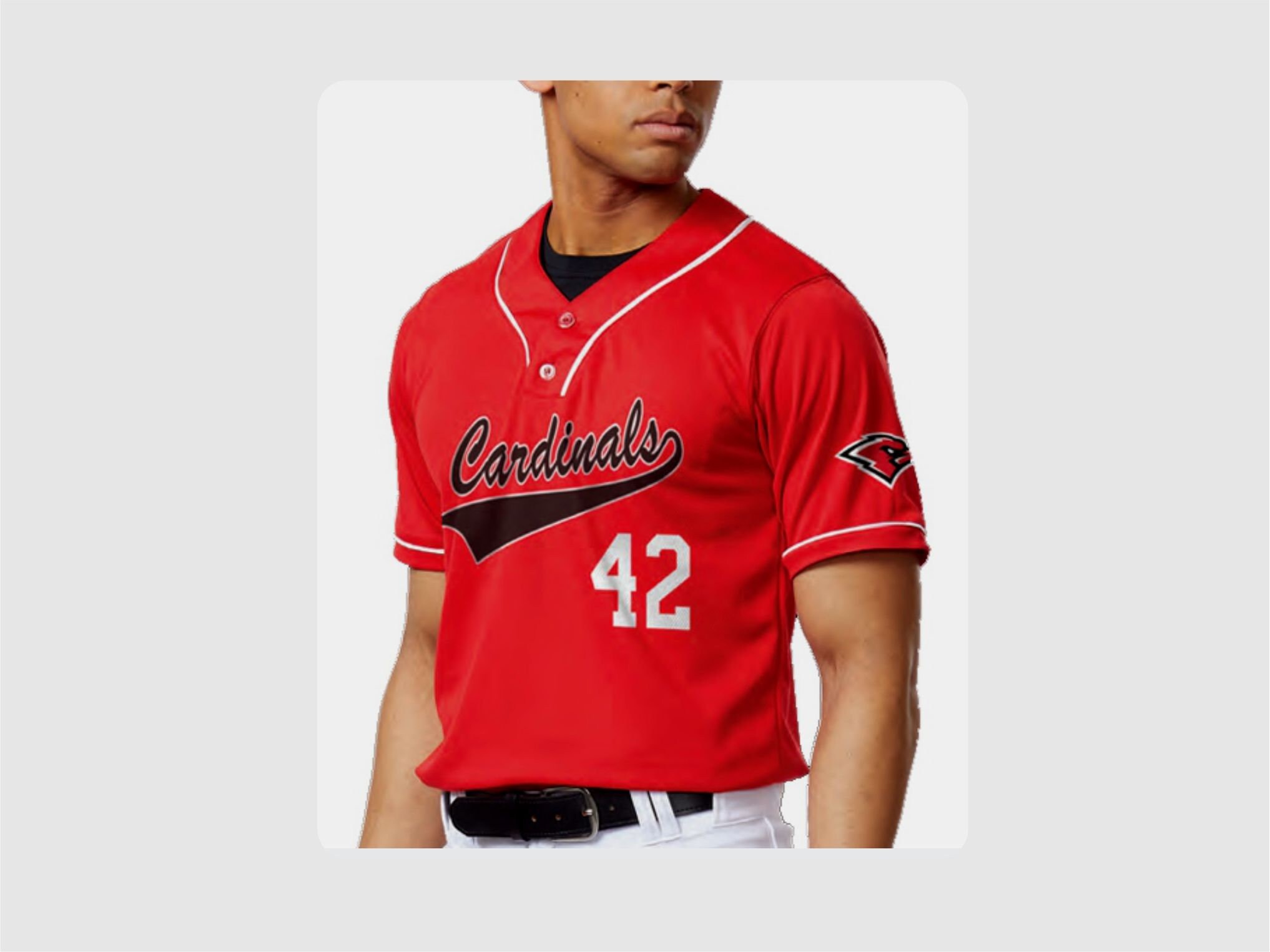 Baseball Jersey Two Button Mockup Template, Layered Illustrator Vector ...