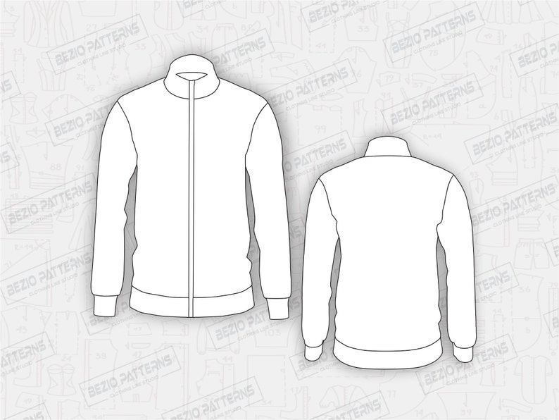 Zip up Track Jacket Men Sewing Pdf Pattern/templates,pdf Sewing Pattern ...