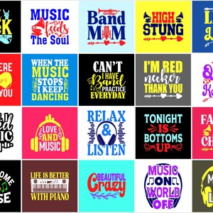 Music Bundle Design | 21 Design Bundle Sublimation Cricut, SVG, PDF ...