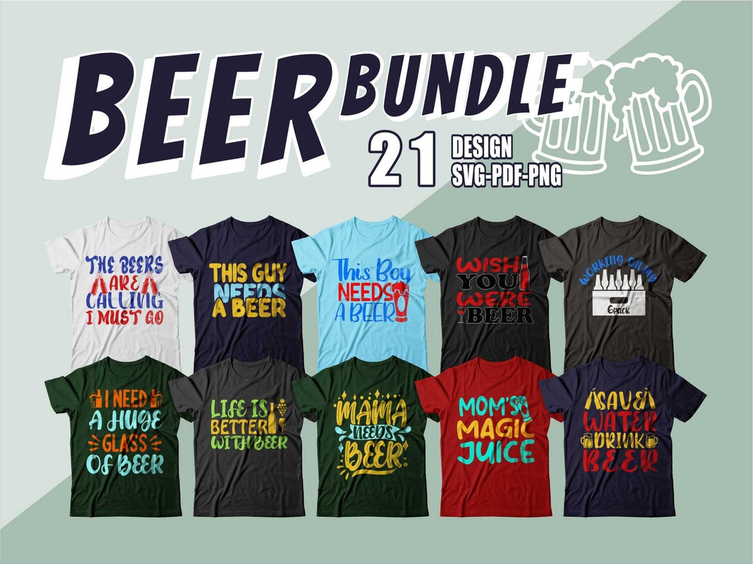 Beer Design Bundle | 21 Design Bundle Sublimation, Silhouette | SVG ...