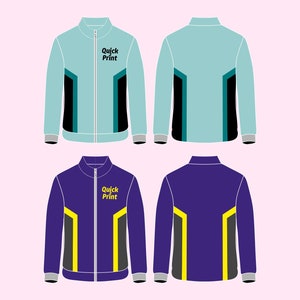 Track Jacket Mockup Template for Design, Layered Illustrator Vector ...