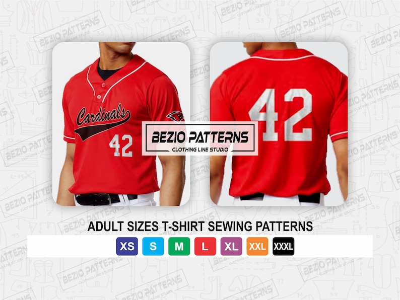 Baseball Jersey Two Button Men Sewing Pdf Pattern,pdf Sewing Digital ...