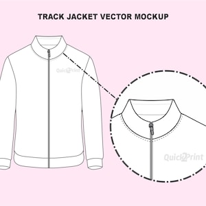 Track Jacket Mockup Template for Design, Layered Illustrator Vector ...