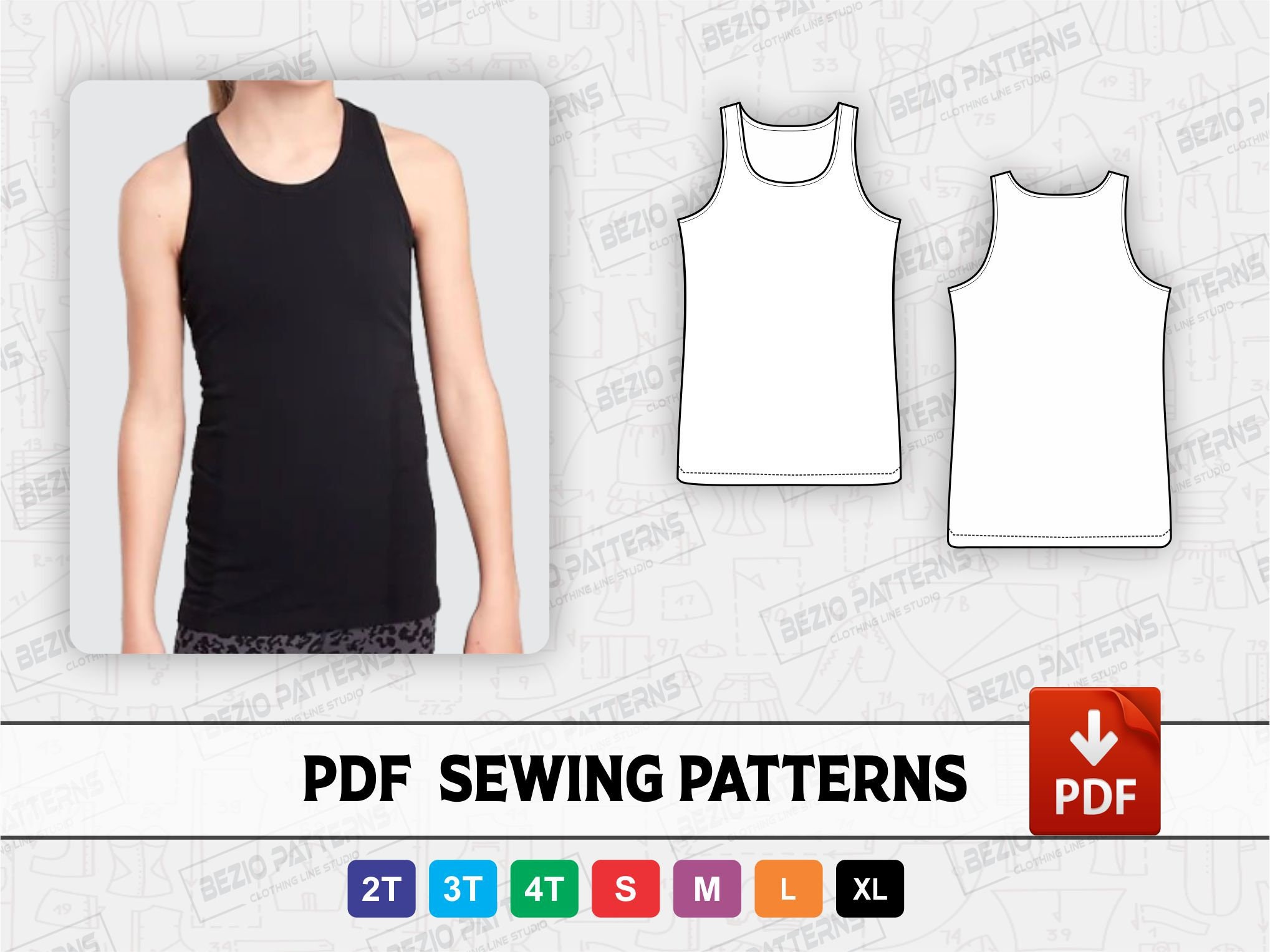 Tank Top Sewing Pattern for Girls sewing Pattern Youth Girls | Etsy