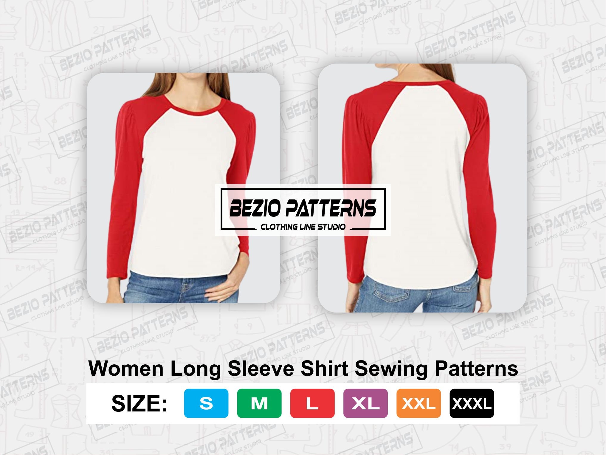 Long Sleeve Women Sewing Pattern / Templates PDF Sewing - Etsy