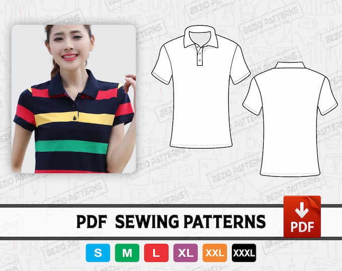 Polo Shirt Women Pattern / Templates,pdf Sewing Pattern,digital Pattern ...