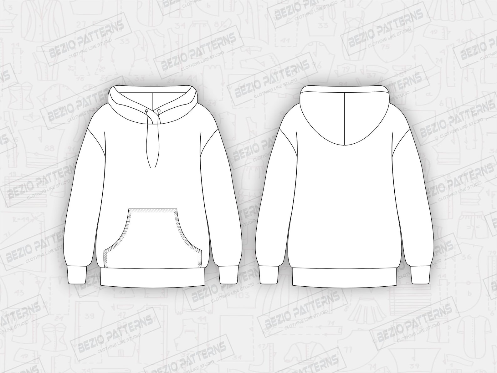 Oversize Pullover Hoodie Men Sewing Patterns, Men Oversize Hoodie PDF ...